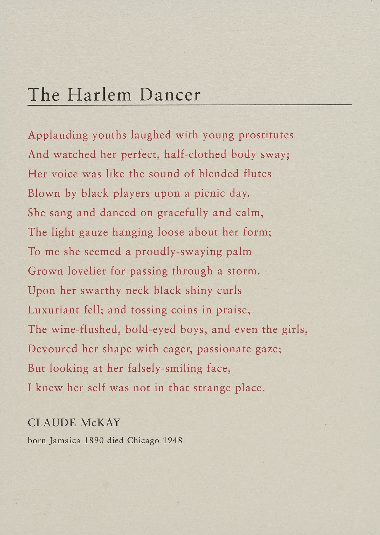 The Harlem Dancer | National Poetry Library